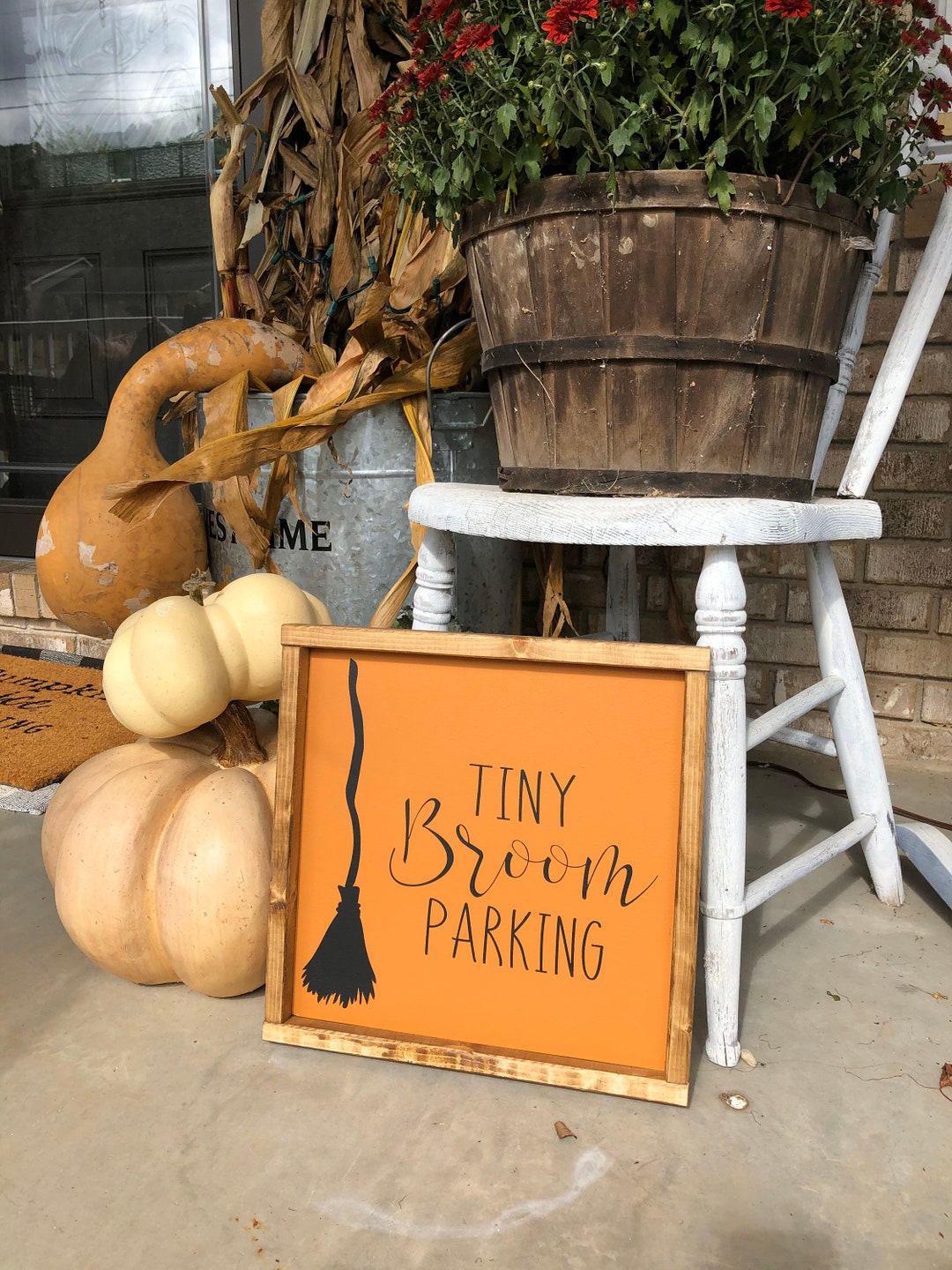 Tiny Broom Sign/ Fall Sign/ Halloween Sign/ Wooden Sign/ Farmhouse Sign ...