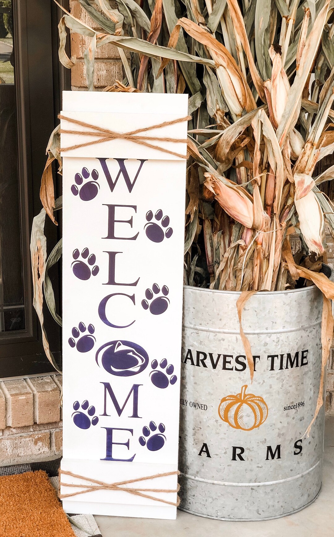 Welcome Sign/ Porch Sign/ Patio Sign/ Penn State/ Football Sign ...