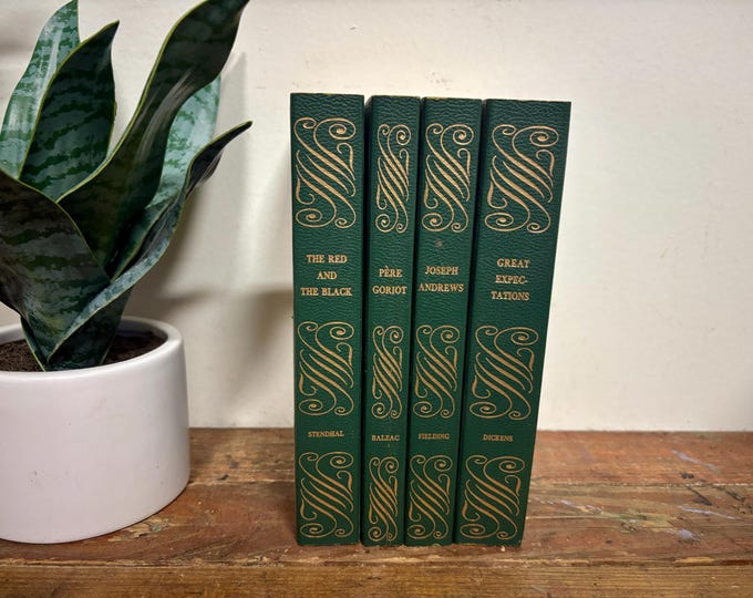 Vintage 1960's Green Book Set..classic Literature. Instant Library ...