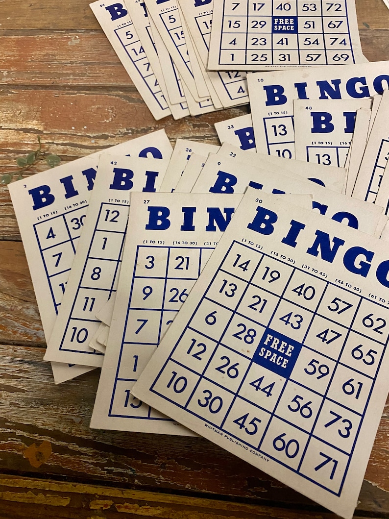 Vintage BINGO Cards 6set. Ephemera. Paper. Cardboard. Game. - Etsy