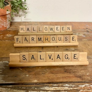 Vintage Scrabble Tile Word Plaque: Custom Upcycled Wood Block - Etsy