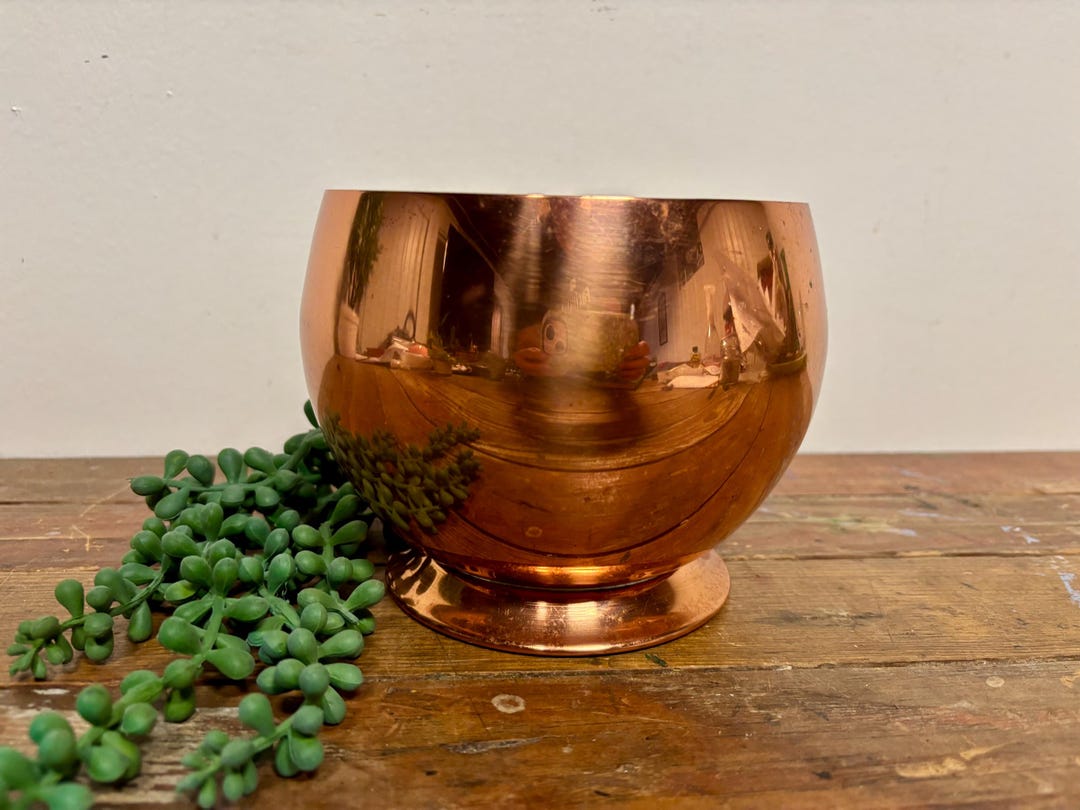 Vintage Footed Copper Bowl…retro. Round. Old. Farmhouse Decor. Metal ...