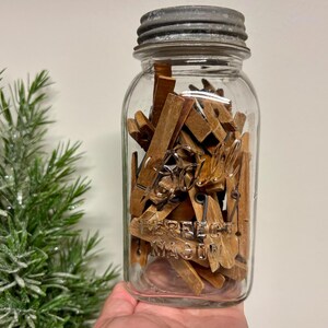 Vintage Glass Clothespin Jar...quart. Ball Perfect Mason. Farmhouse ...