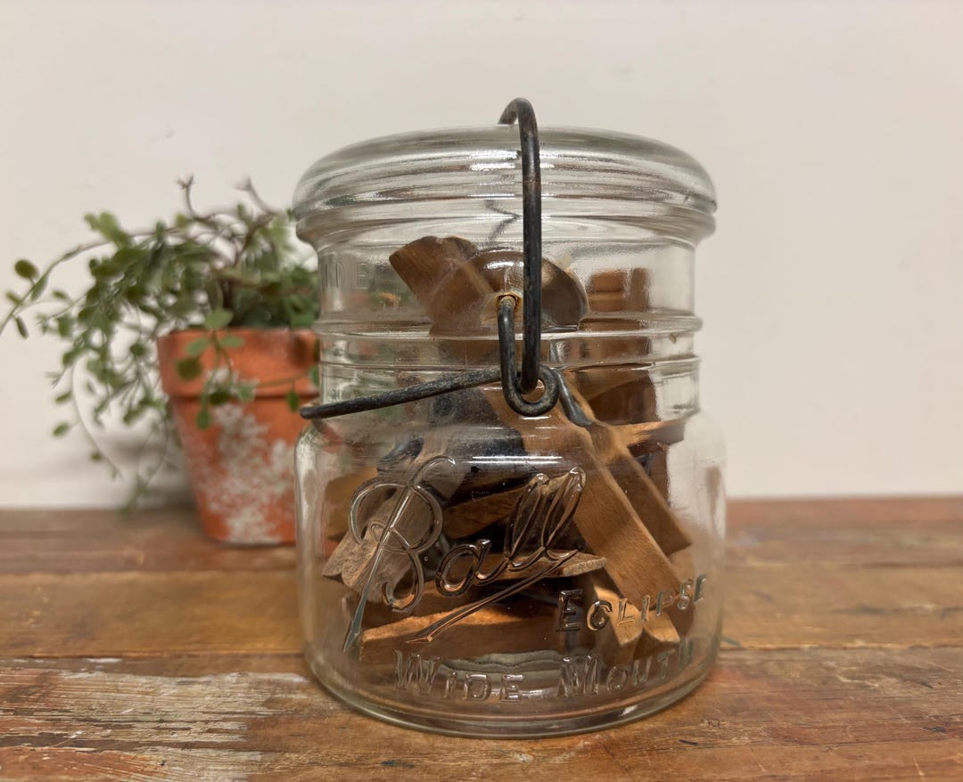 Vintage Wide Mouth Clothespin Jar...ball. Pint. Farmhouse. Cottage ...