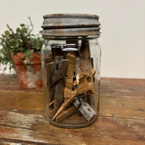 Vintage Glass Clothespin Jar...pint. Kerr. Mason. Canning. Farmhouse ...