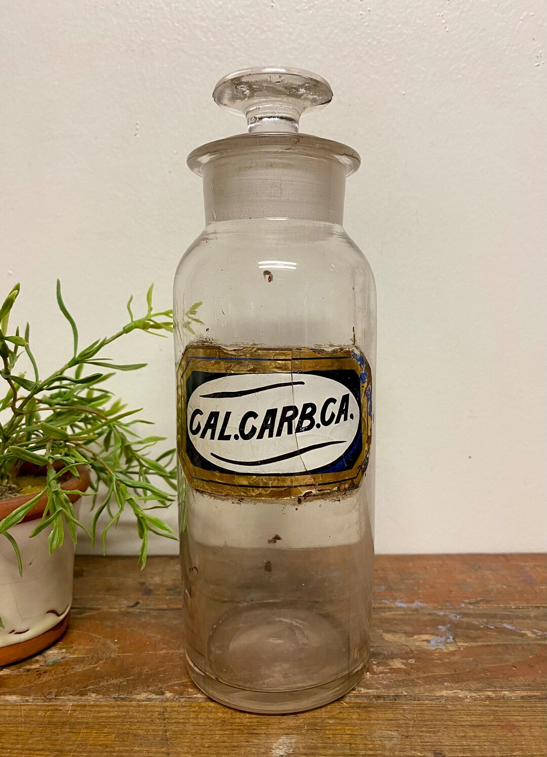 Antique Glass Apothecary Bottle…calcium Carbonate. Drugs. Drugstore ...