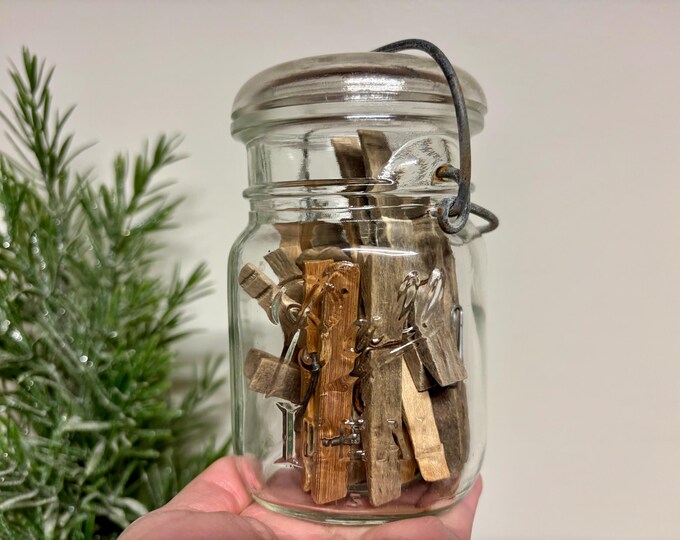 Vintage Ball Glass Clothespin Jar...pint. Ideal. Farmhouse. Cottage ...