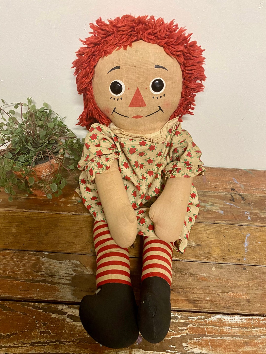 Vintage Raggedy Ann Doll...1970s. Cloth. Soft. Stitched. Collectible ...