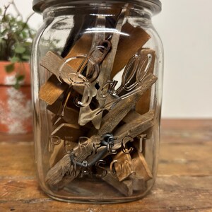 Vintage Ball Clothespin Mason Jar...pint. Ideal. Farmhouse. Cottage ...
