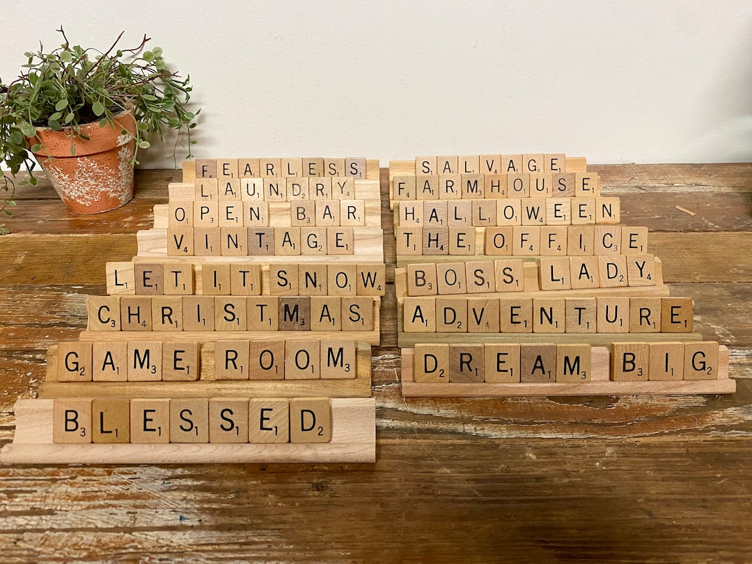 Vintage Scrabble Tile Word Plaques…phrases. Block. Wood. Game. Sayings ...