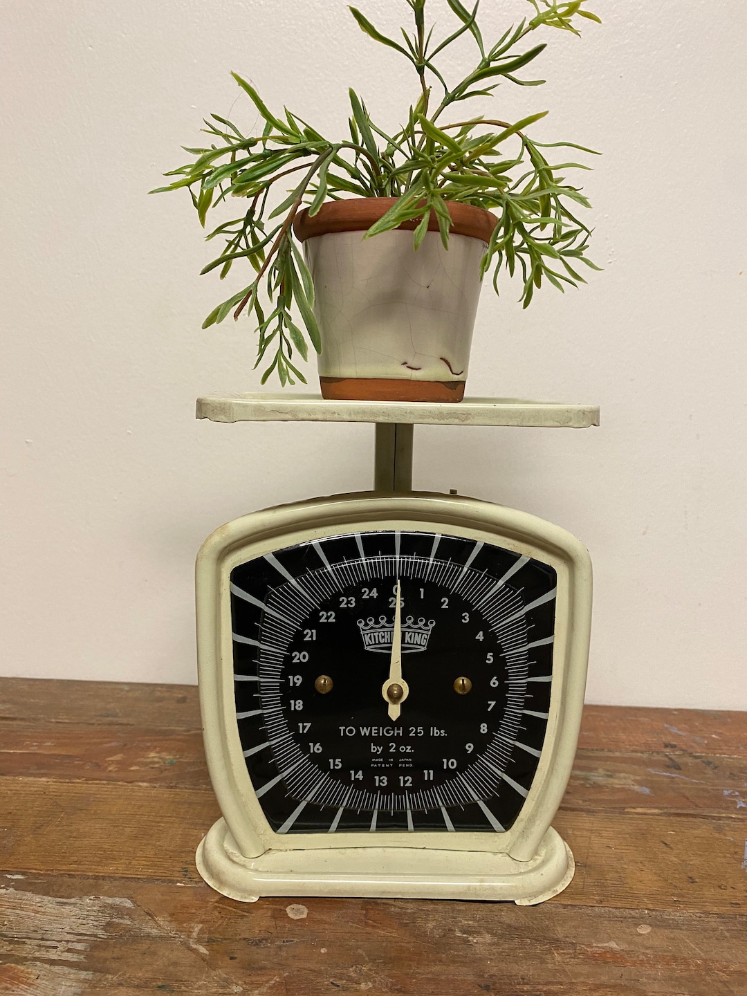 Vintage Kitchen King Scale…cream. Black. Lightweight. 25 Pound. Ounces ...