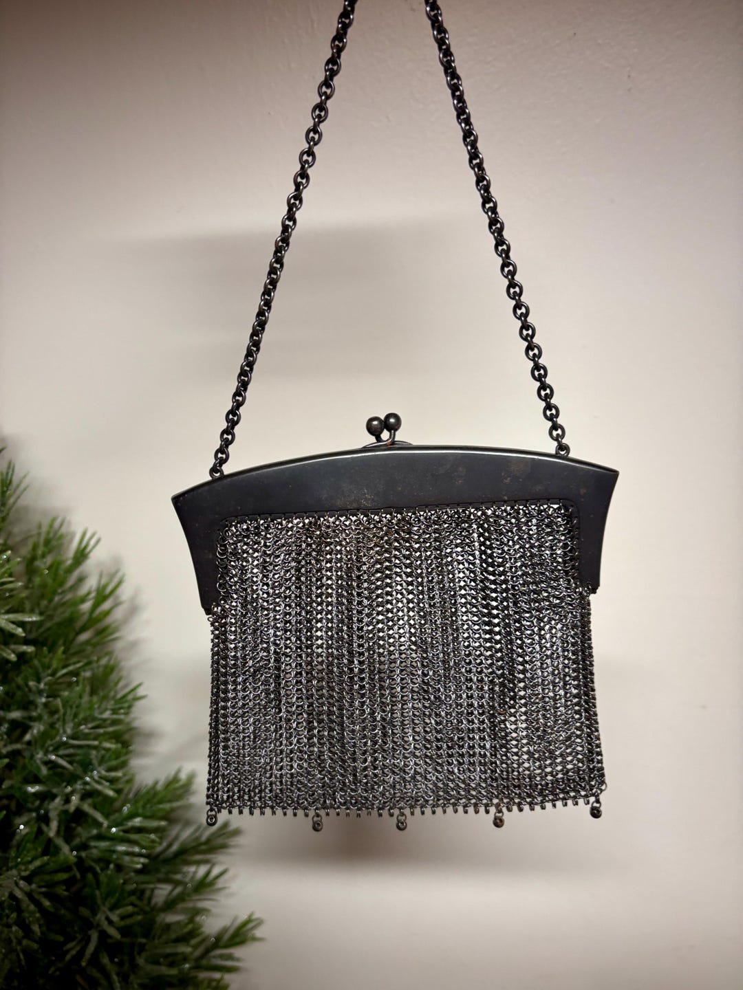 Antique German Chain Mail Purse: Art Deco Gunmetal Evening Bag - Etsy