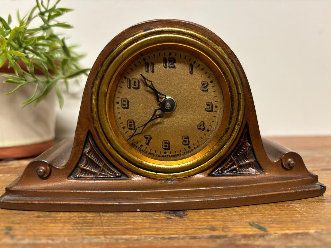 Vintage Lux Alarm Clock...gothic. Spider Web. Display. Antique. Old ...