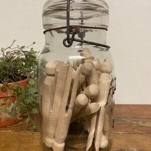 Antique Atlas Glass Clothespin Jar...ez Seal. Quart. Retro. Farmhouse ...