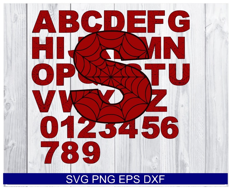 Spider Web Alphabet With Numbers SVG Digital Download Files - Etsy