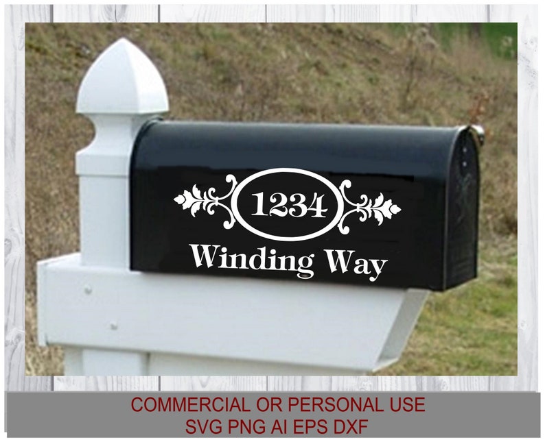 Mailbox Monogram Decal SVG (svg, Png, Dxf, Eps, Ai Files) (digital ...