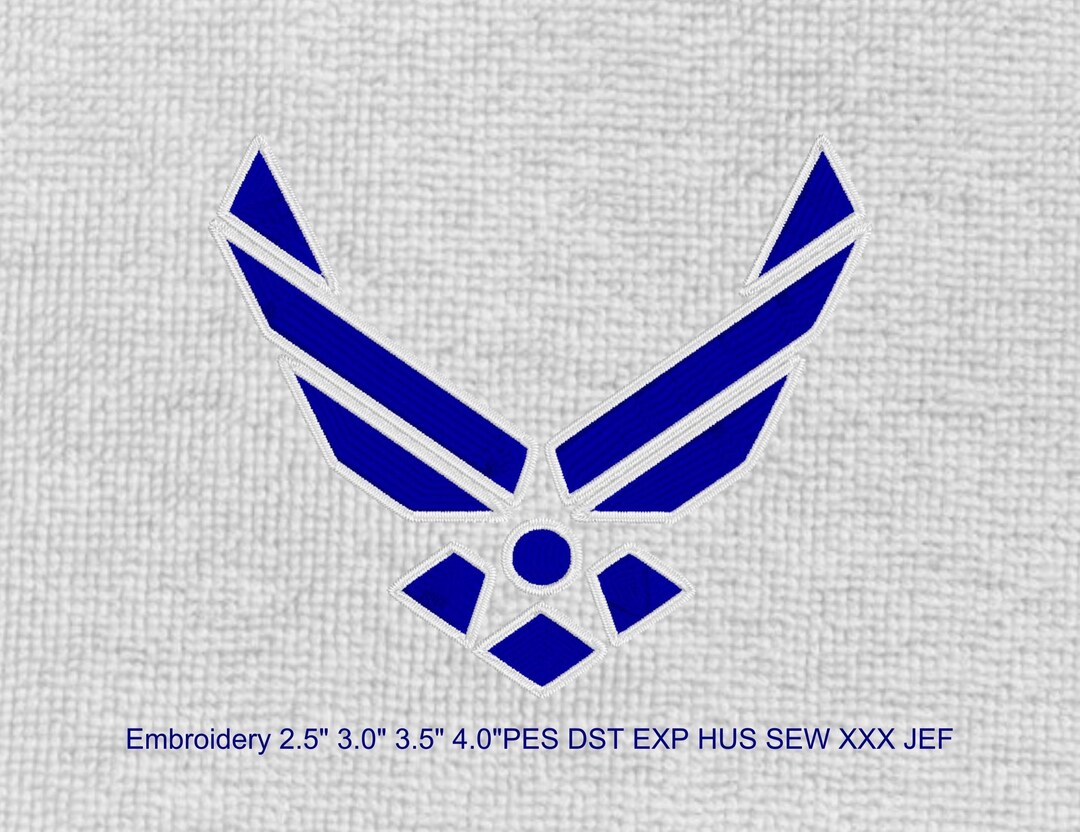 Air Force Embroidery Files: 4 Sizes (2.5-4.0") Digital Machine Designs ...