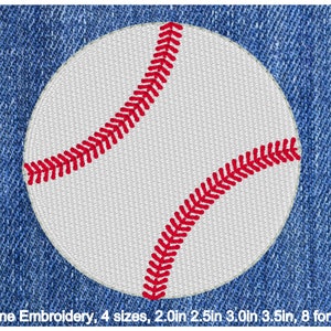 Machine Embroidery, Baseball 4 Sizes, 2.0in 2.5in 3.0in 3.5in Eight ...