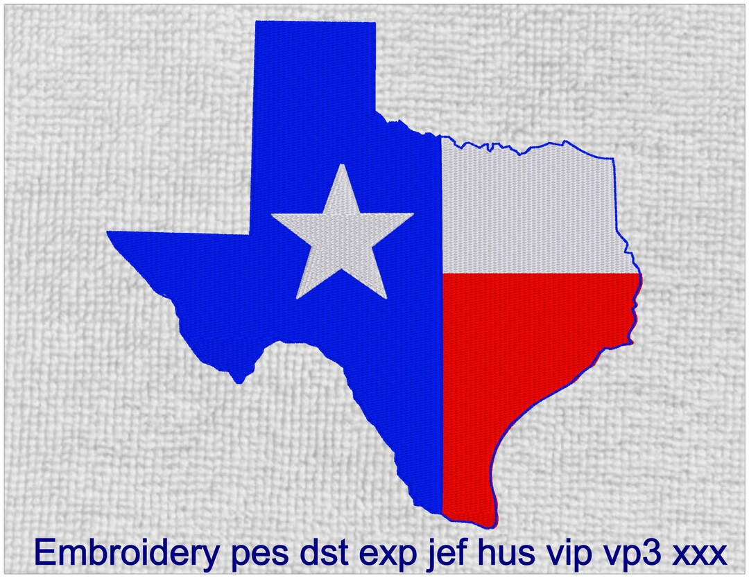 Texas State Flag Embroidery Designs, Digital Machine Embroidery File ...