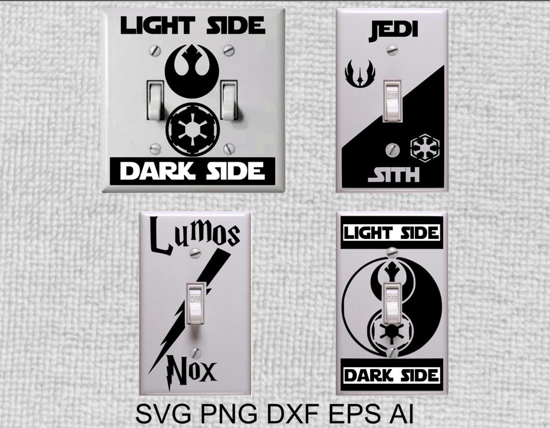 Light Switch Cover Decal SVG Four Different Designs Digital Download ...