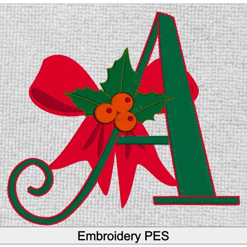 Christmas Holly Letters Font Machine Embroidery Design - Etsy