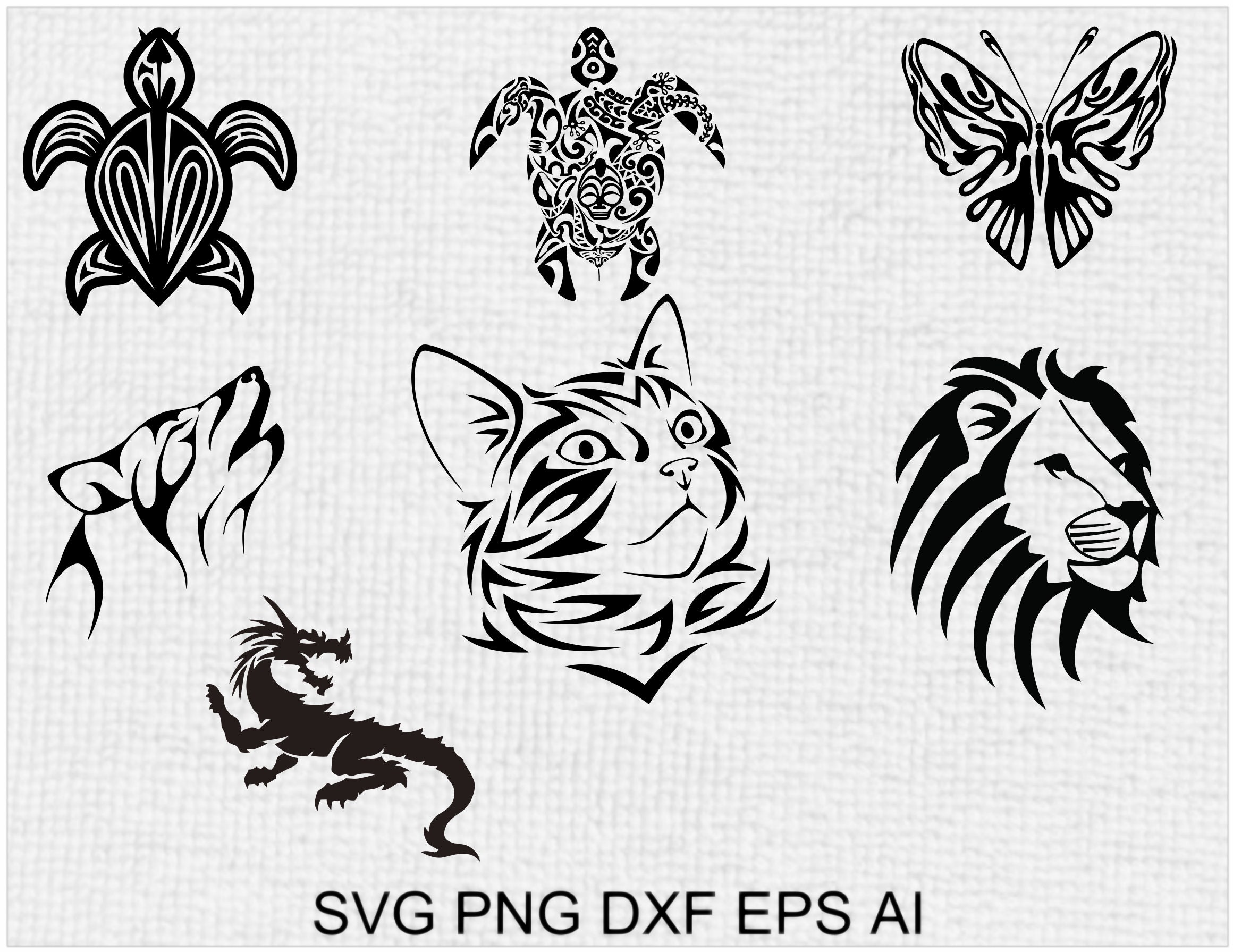 Tribal Animals Decal SVG Digital Download Files Are Compatible - Etsy