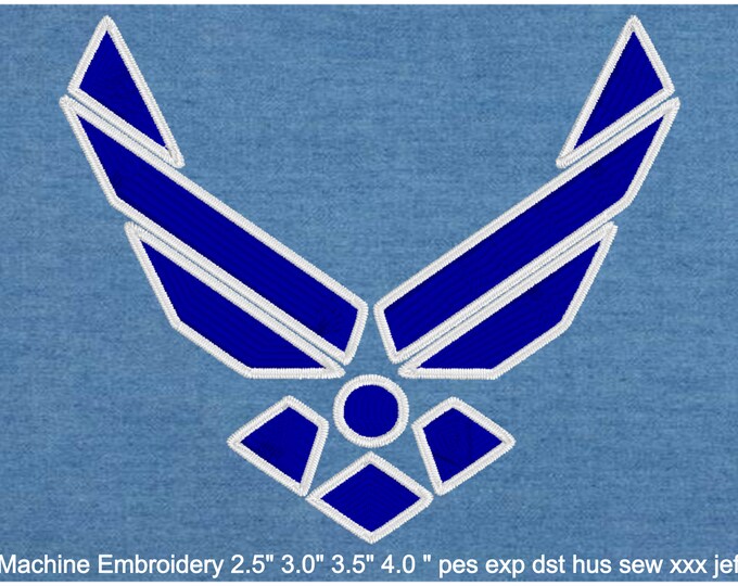 Air Force Embroidery Design, Air Force Embroidery File, Military ...