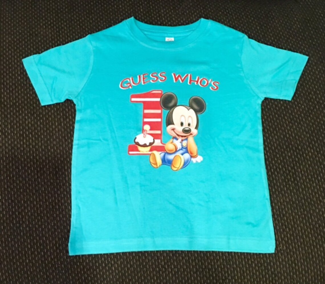 Guess Who's One Mickey Mouse Disney Birthday Boy or Girl - Etsy