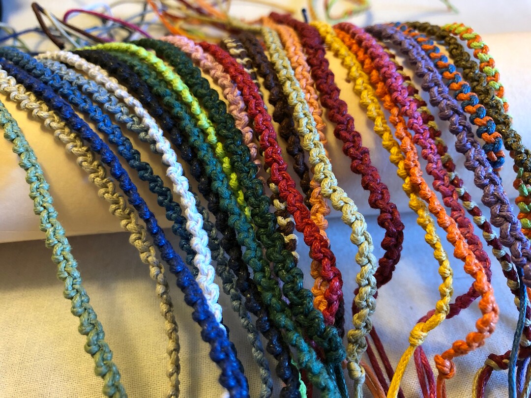 Cotton Bracelet / Anklet Tie up Cotton Cord Friendship Assorted Colors ...