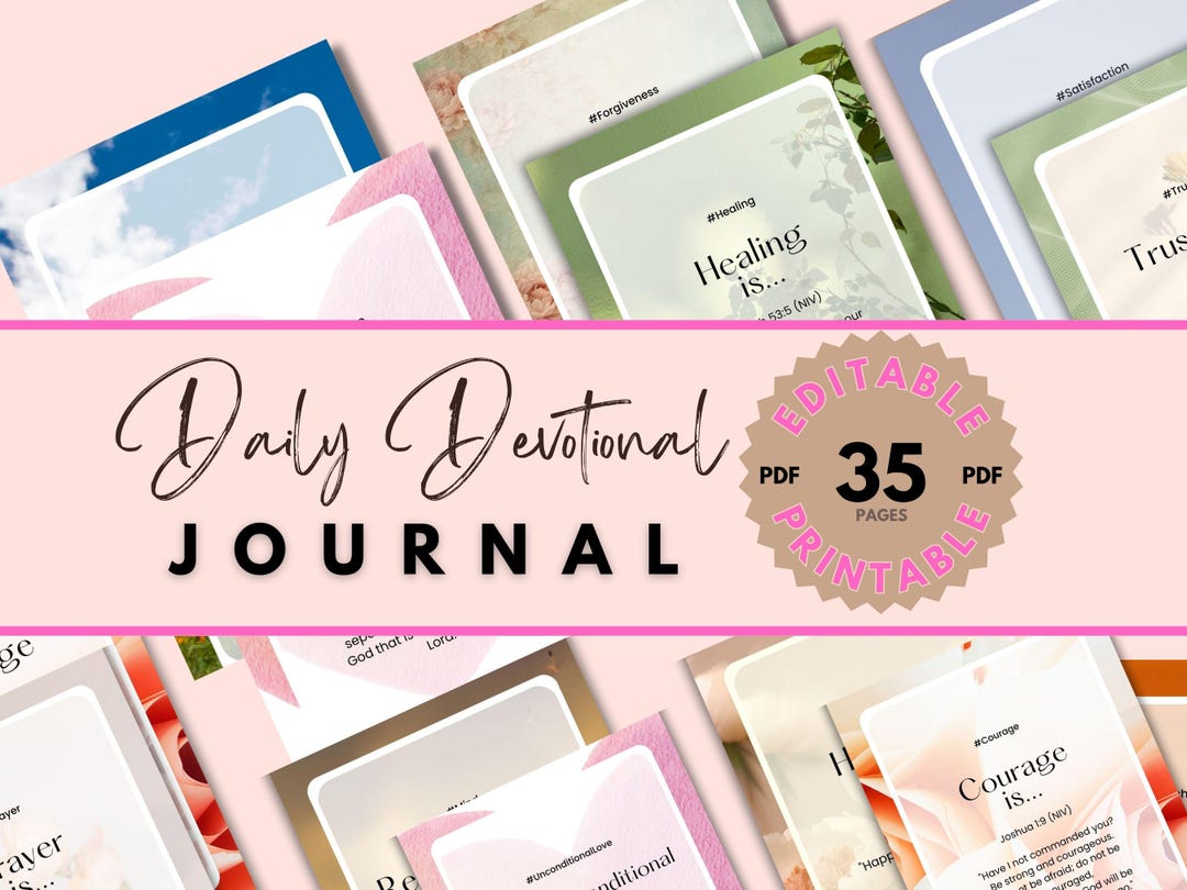 Daily Devotional Journal: Christian Women's Bible Study (JPG Printable ...