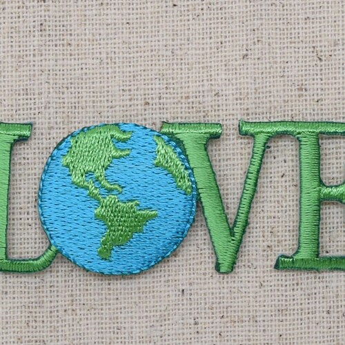 Planet Earth Heart Iron on Applique Embroidered Patch - Etsy