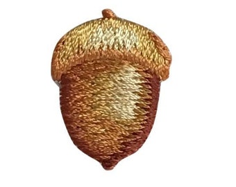 Small 1" - Single Oak Acorn - Tree Nut - Iron on Applique - Embroidered ...