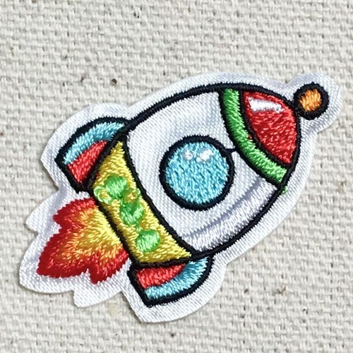 Rocketship Space Rocket Iron on Applique Embroidered - Etsy