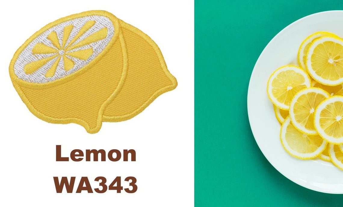 Yellow Half Lemon Fruit Iron on Applique Embroidered - Etsy