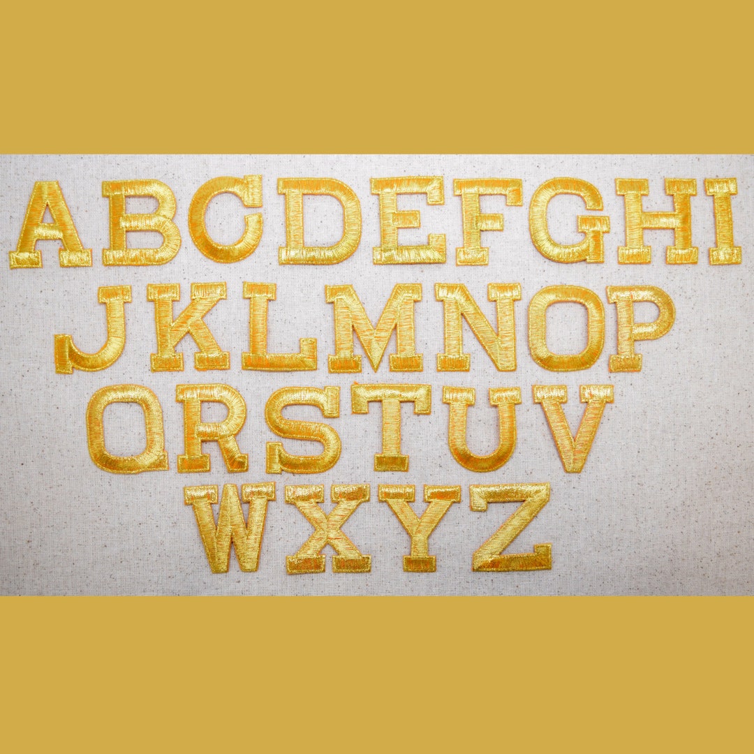 Alphabet Letter - METALLIC GOLD - Block Style - 2" - 2 INCH - Iron on ...