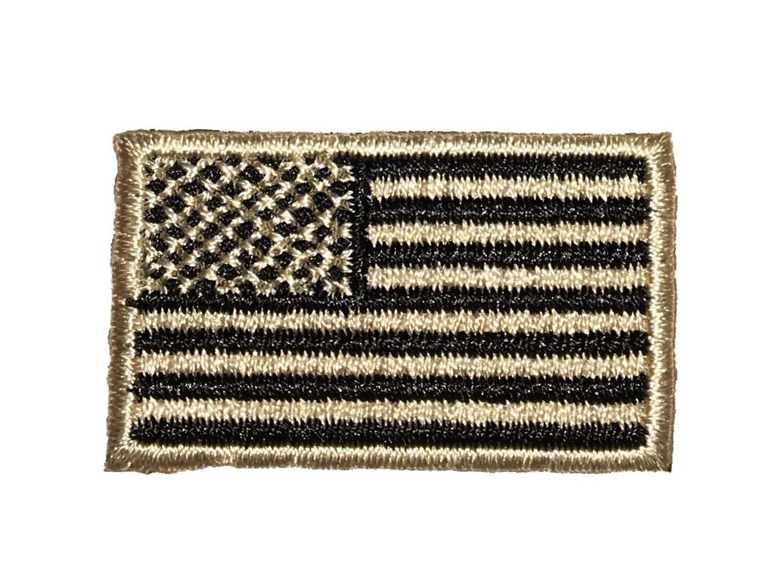 American Flag - Black/tan - Subdued - USA - Patriotic - Iron on ...