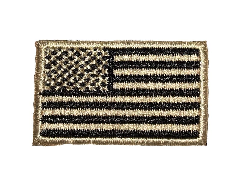 American Flag - Black/tan - Subdued - USA - Patriotic - Iron on ...