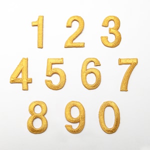 1 Yellow Block Numbers Iron on Applique/embroidered - Etsy