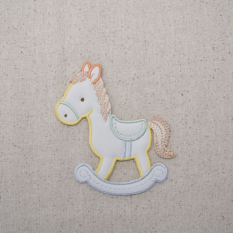 Childrens Rocking Horse Pastel Puffy Iron on Applique - Etsy