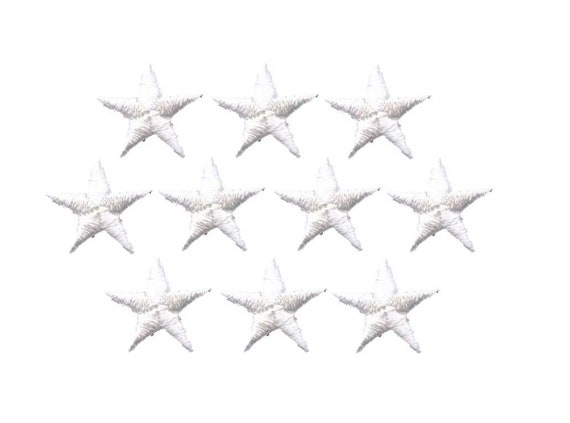 White Stars 5/8 Pack of 10 Pieces Iron on Applique | Etsy