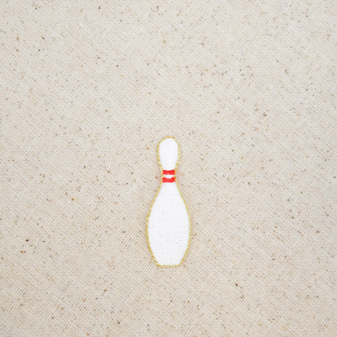 Single Bowling Pin Embroidered Iron on Patch - Etsy