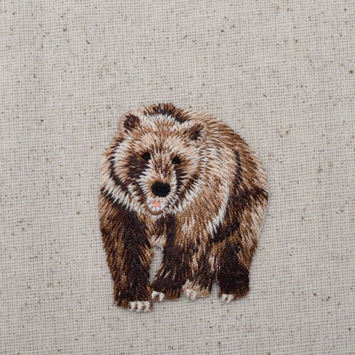 Brown Bear Grizzly Iron on Applique Embroidered Patch - Etsy