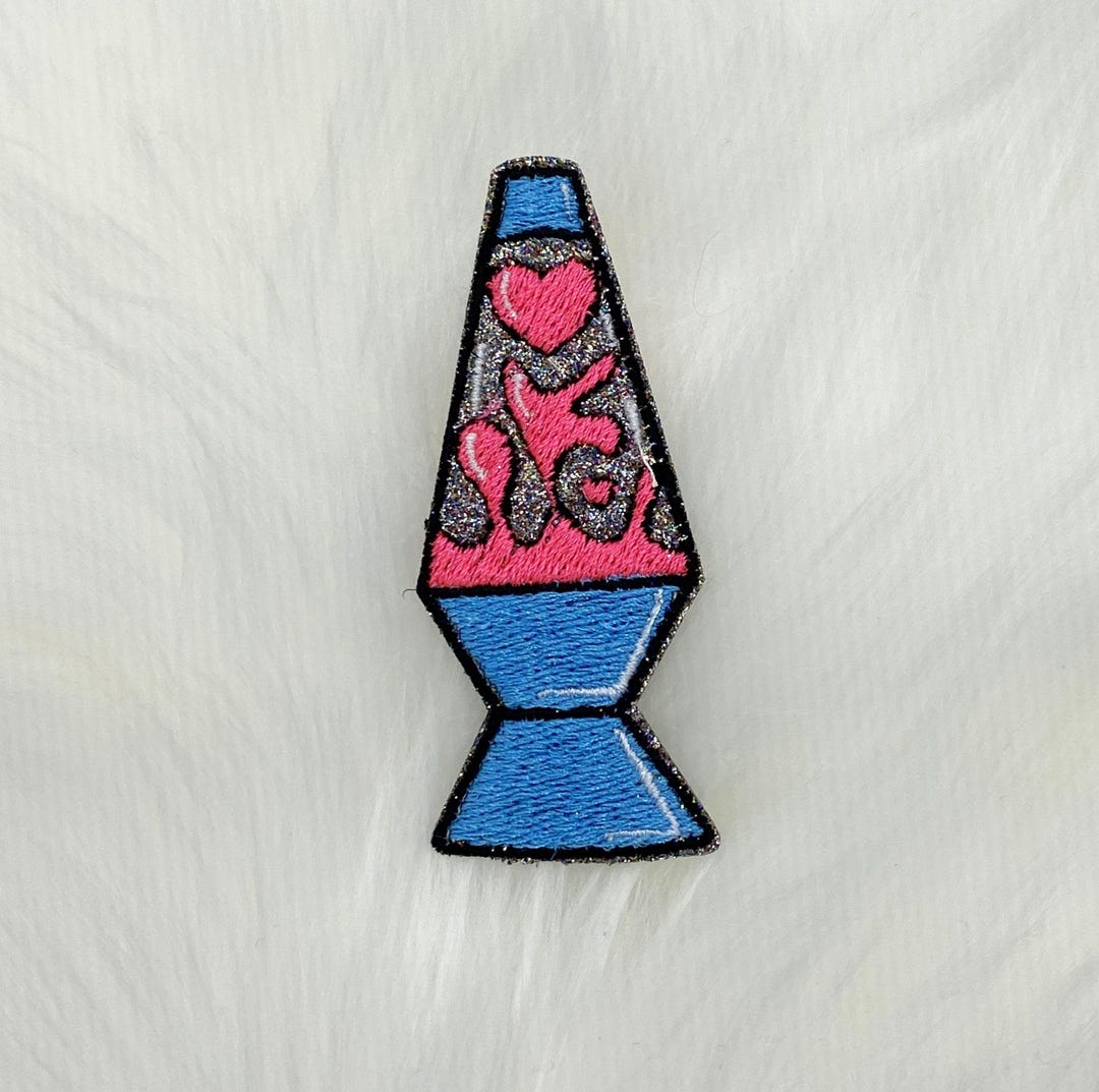 Retro Glitter Lava Lamp Embroidered Iron-on Patch for Clothes, Hats ...