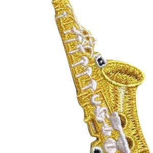 Saxophone - Musical Instrument - Iron on Applique - Embroidered Patch ...