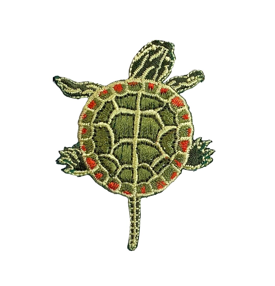 Painted Turtle Iron on Applique Embroidered Patch - Etsy