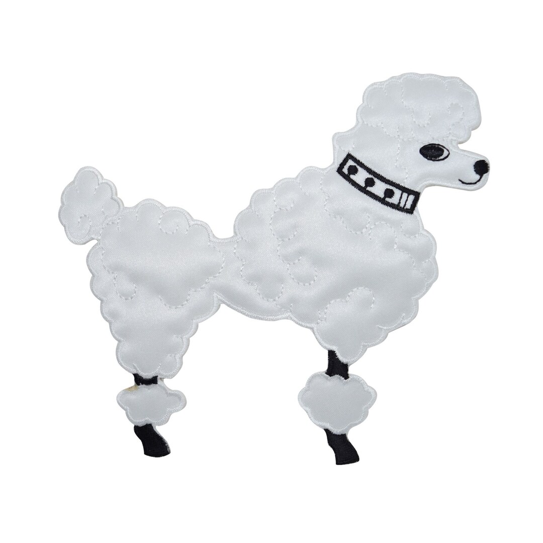 3 Sizes - 50's White Poodle Dog, Facing Right, Iron on Patch - Etsy