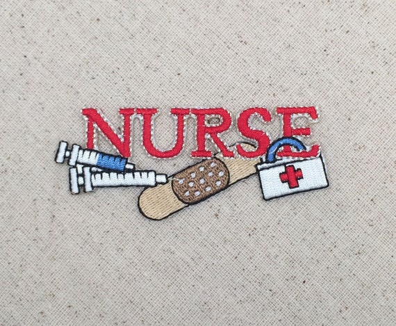 Red Nurse Needle Band-aid First Aid Kit Iron on Applique | Etsy