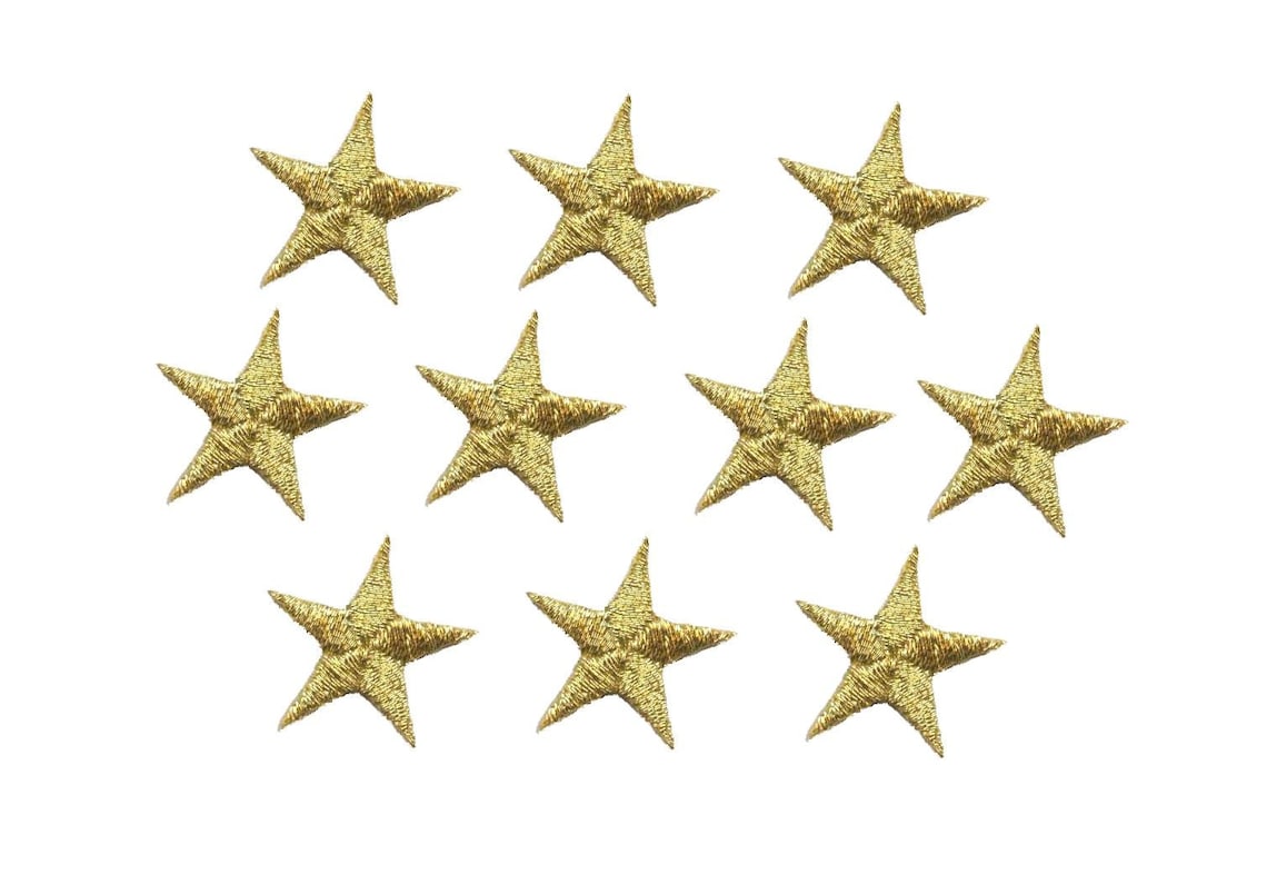 Metallic Gold Stars 5/8 Pack of 10 Pieces Iron on | Etsy