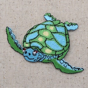 Sea Turtle - Facing Left or Right - Blue and Green - Iron on Applique ...