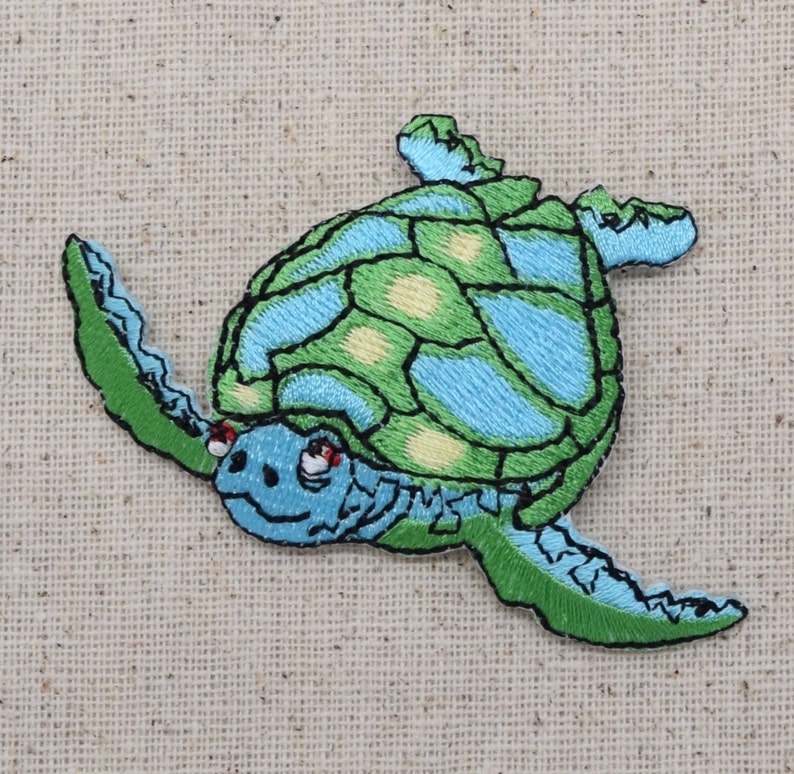 Sea Turtle Facing Left or Right Blue and Green Iron on - Etsy